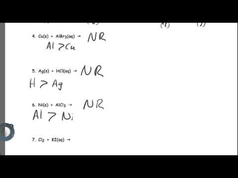 Single replacement reactions examples