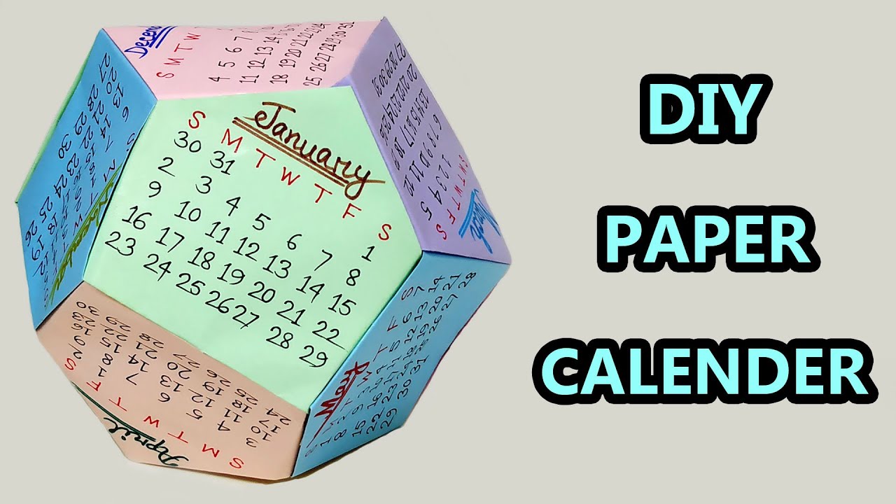 DIY Hexagon Shape Box Calendar / DIY Paper Handmade Hexagon Desk Calender