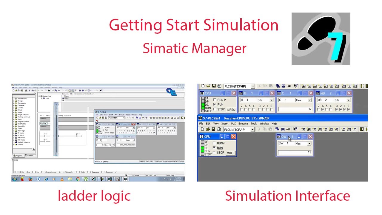 PLC S7 300 with Simatic Manager (Open project and simulation) for beginner #02