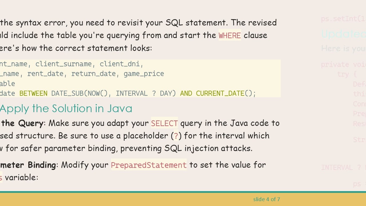 Fixing MySQL Java Syntax Error: The Key to Efficient Queries