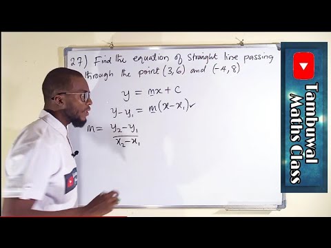 NECO 2020 Question 30 | Equation of a straight line