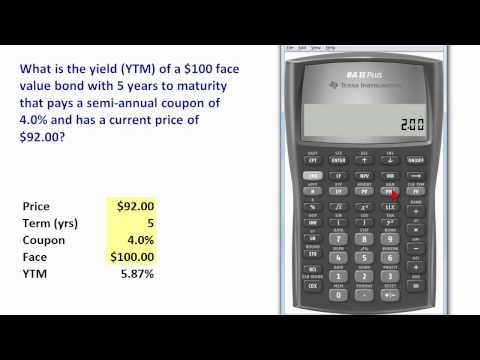FRM: TI BA II+ to compute bond yield (YTM)