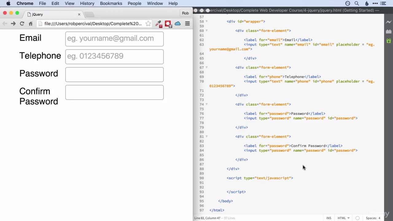 60  Mini Project   Form Validation in  JQuery