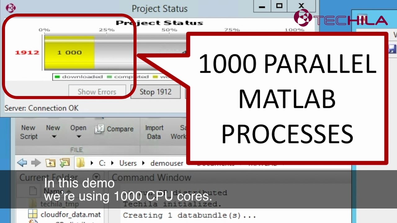 Fast MATLAB simulation using Techila Distributed Computing Engine