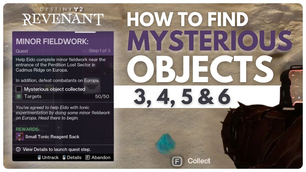 How to get mysterious object - Minor Fieldwork quest 3,4,5 & 6 - Destiny 2 Revenant