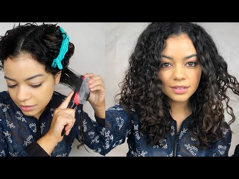 HOW TO DEFINE CURLS WITH THE DENMAN BRUSH - NATURAL CURLY HAIR ROUTINE (NO HEAT)