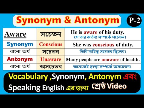 Synonyms and Antonyms in English with Examples, Part- 2 (PDF File in Description)