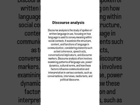 What is Discourse Analysis. #linguistics #english #englishlinguistics #discourse