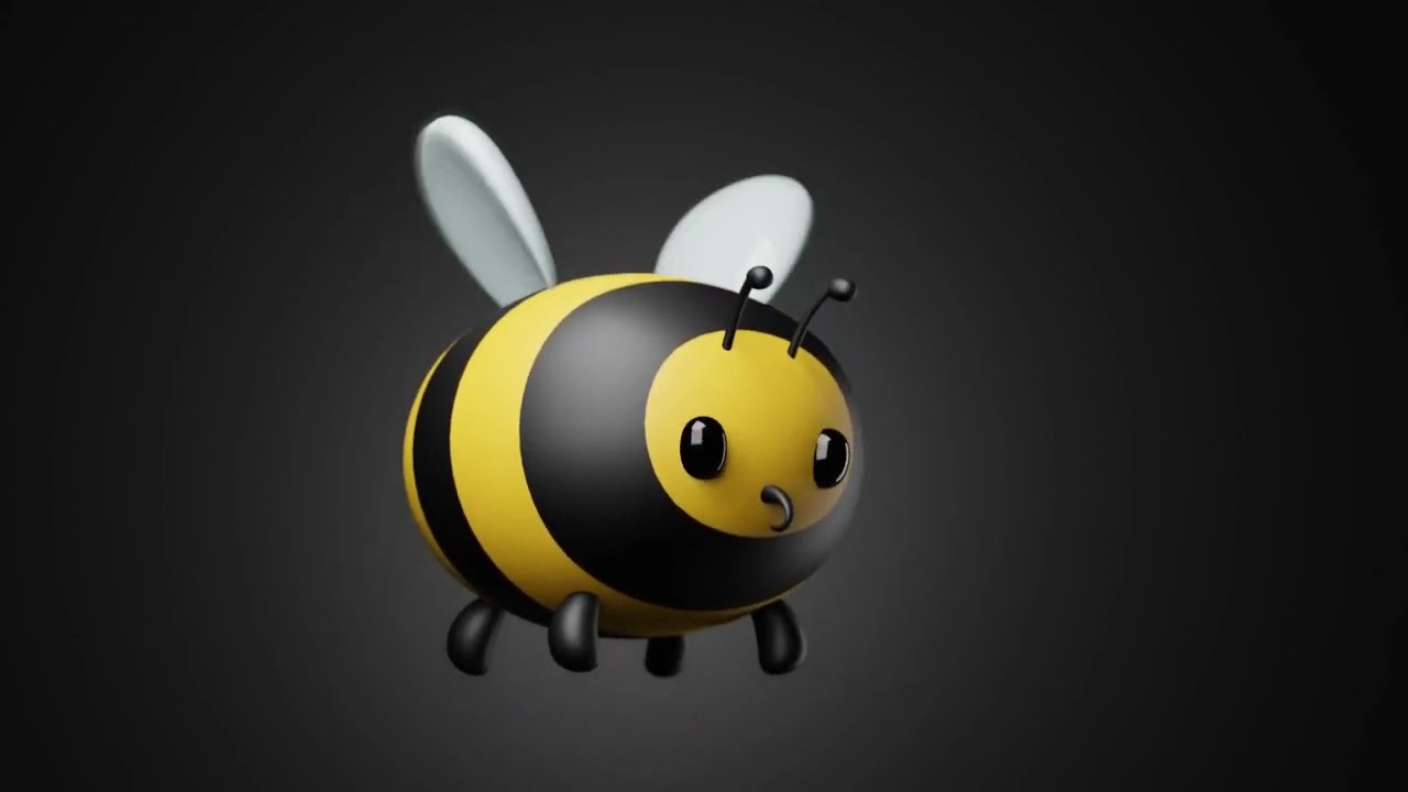 Animated Cartoon Bee | 3d Model