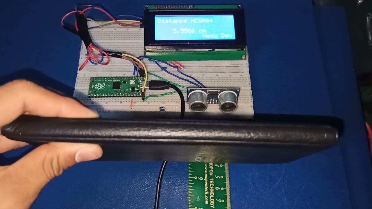 Raspberry Pi Pico + HCSR04 Ultrasonic Sensor + MicroPython Code 👇