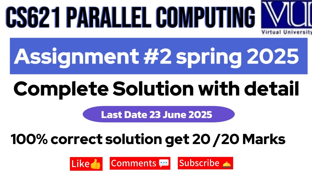 CS621 Assignment 2 Solution: Parallel and distributed Computing Spring 2025|vu assignment solution