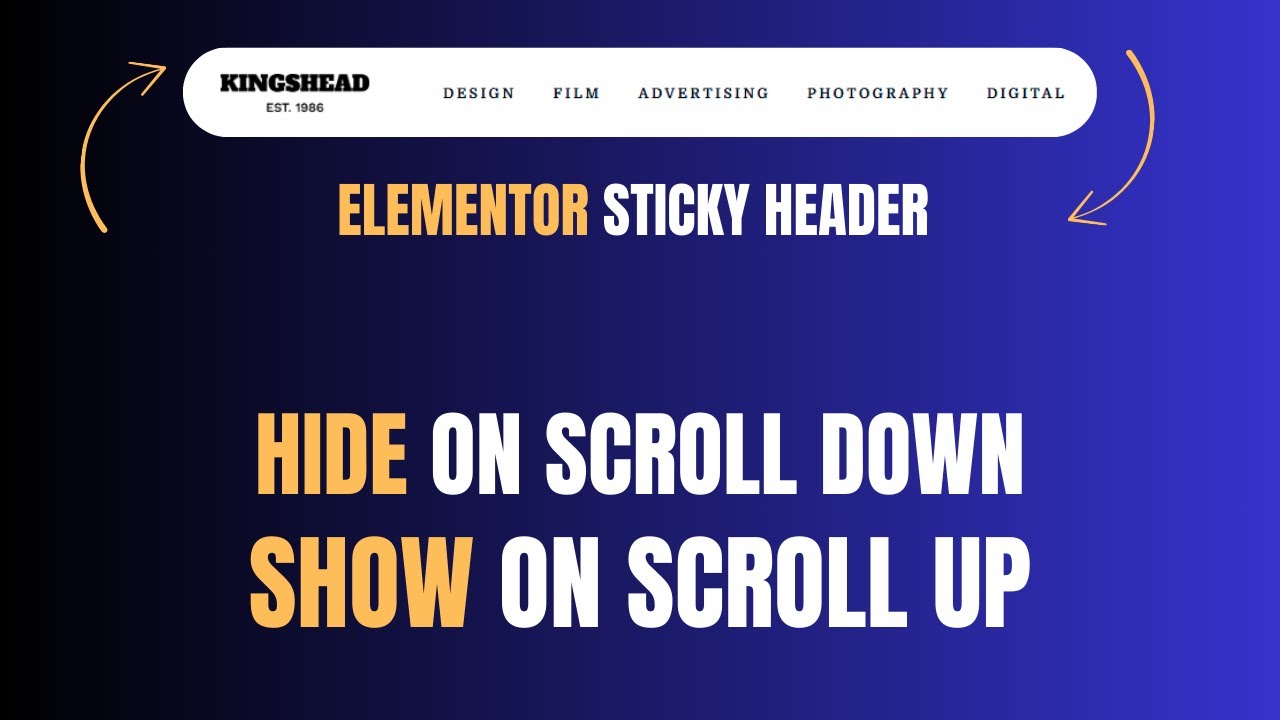 Elementor Sticky Header Tutorial | Hide Header on Scroll Down, Show on Scroll Up