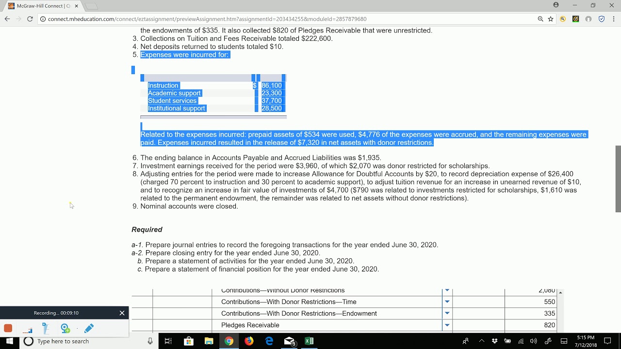 ACG4501 Chapter 15 homework explanations