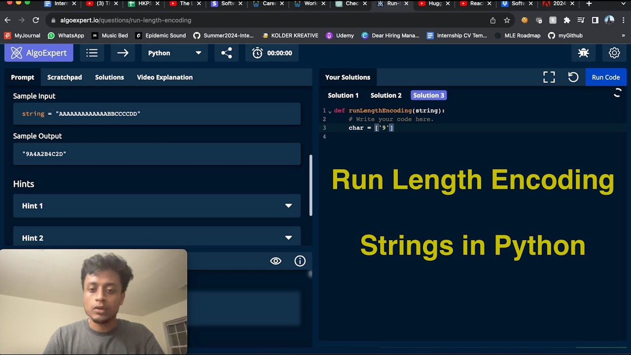 Run Length Encoding Solution | AlgoExpert and Leetcode Series | Python Programming