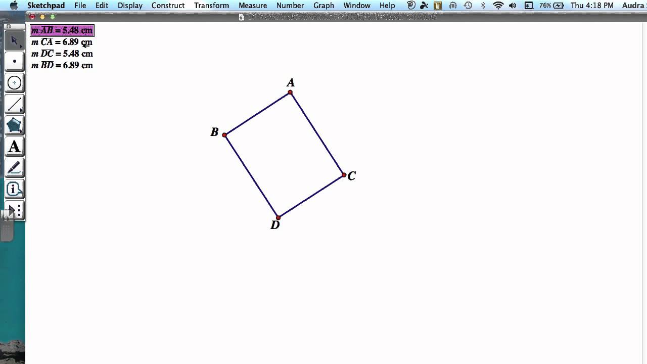 Constructing Rectangle Geometers Sketchpad Compass Straightedge