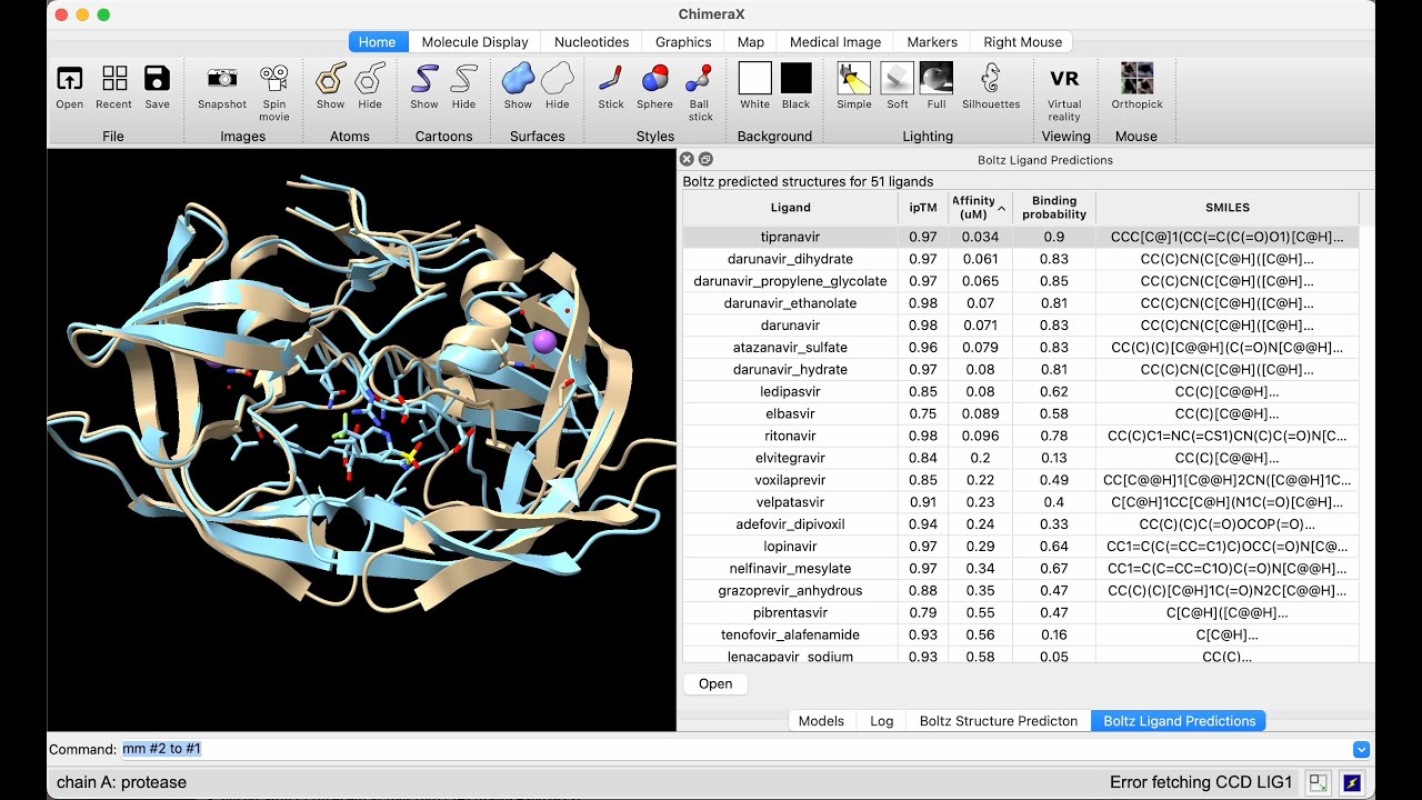 Predict drug binding with Boltz 2 and ChimeraX