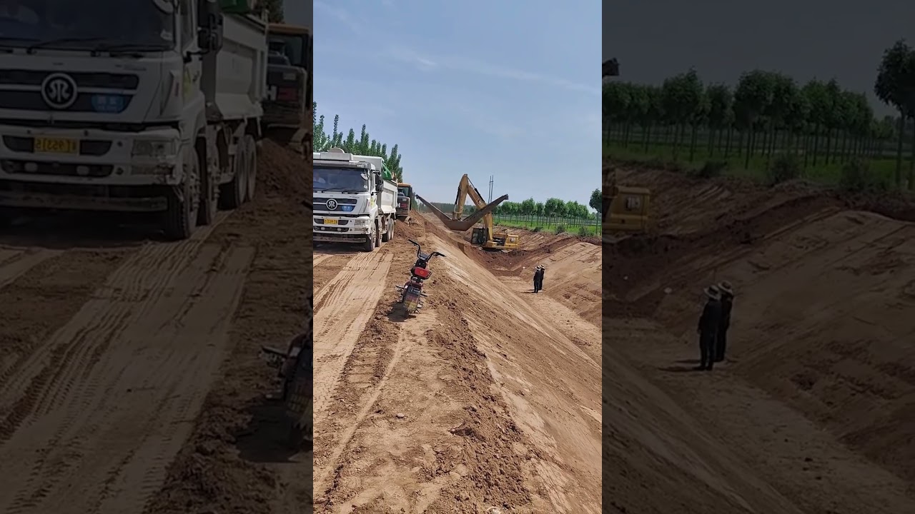 Field irrigation canal excavation process- Good tools and machinery make work easy