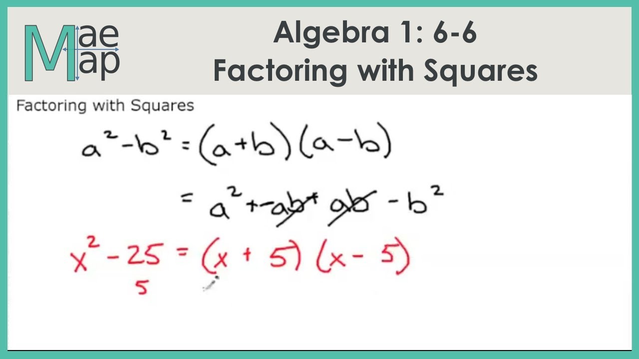 Algebra1: 6-6 Factoring with Squares