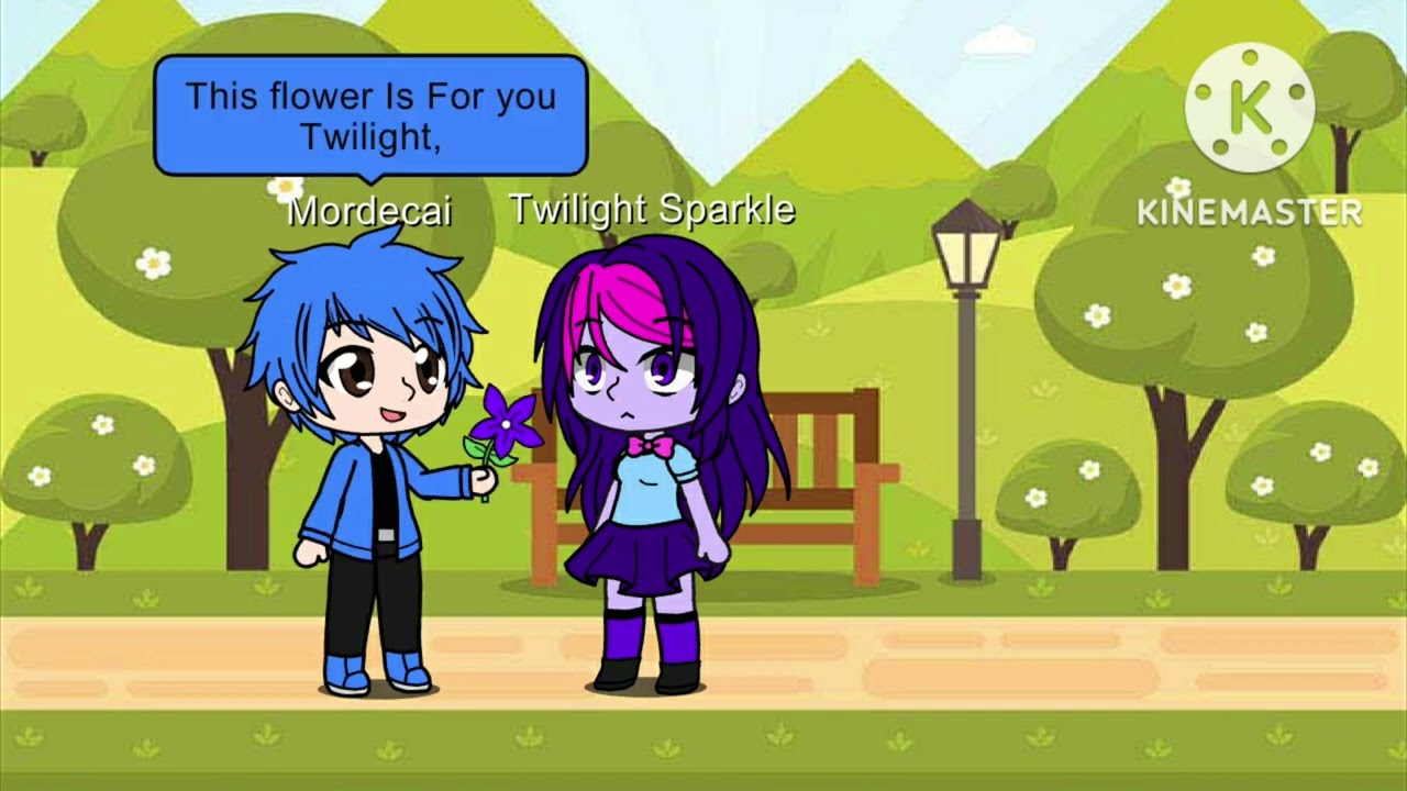 Mordecai Gives Twilight a Flower/Twilight kiss Mordecai For The first time, Gacha club,