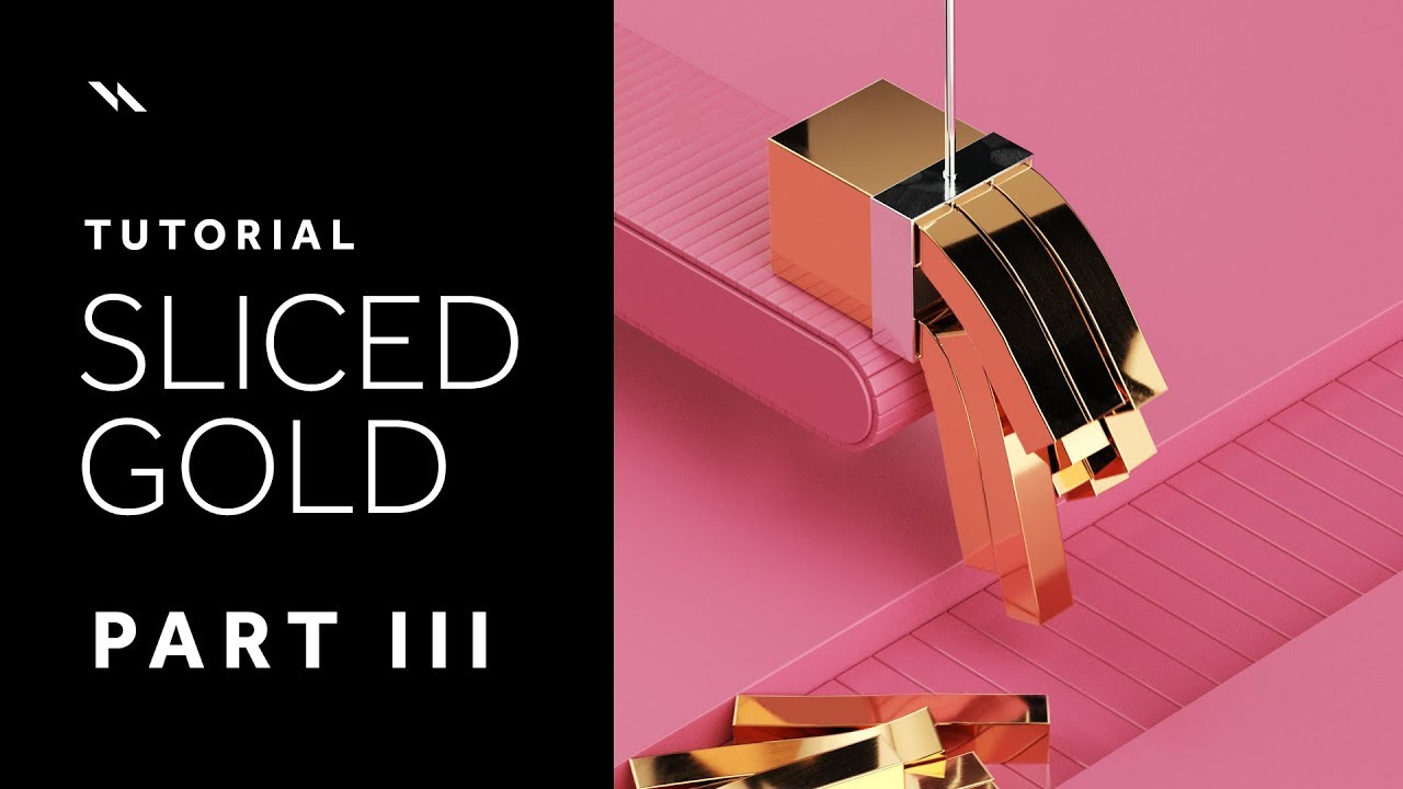 Sliced Gold | Cinema 4D tutorial - Part III - Lighting & texturing
