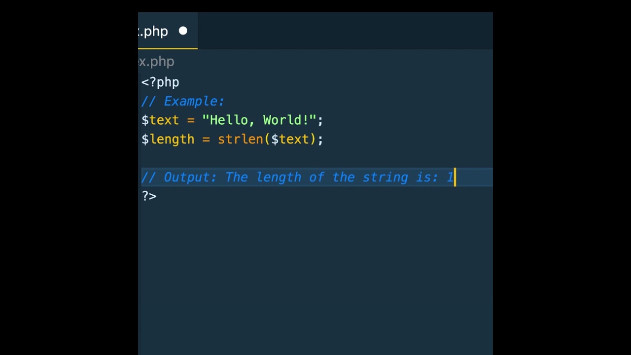 What is strlen() function in Php🫣 #PHP #Tutorial #Coding #YouTubeShorts