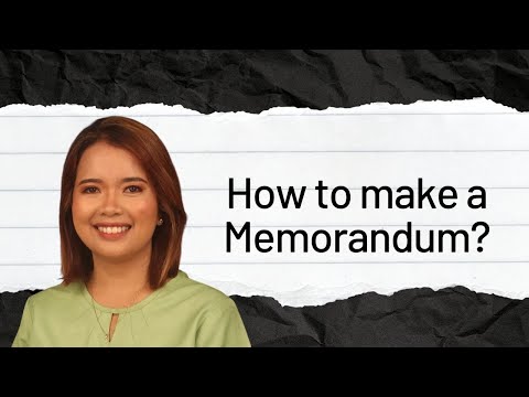 How to make a memorandum?