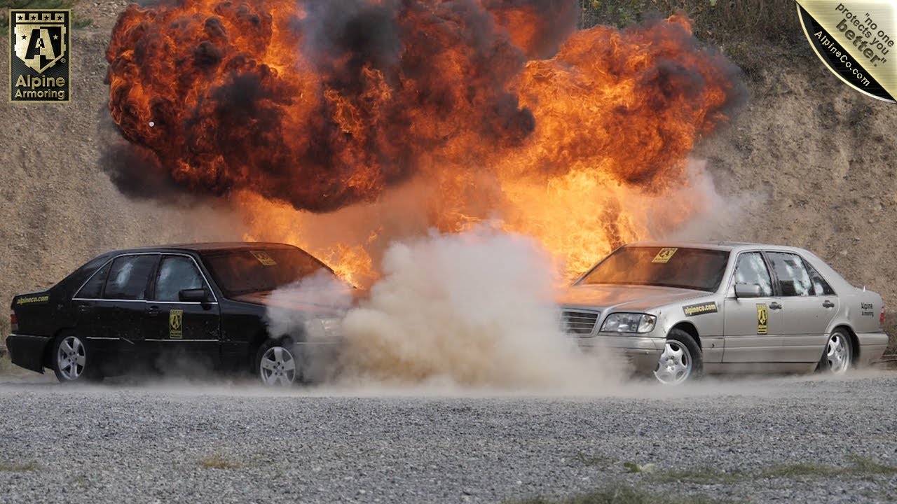 Bulletproof Vehicle EXPLOSION & Fire Burning Test!
