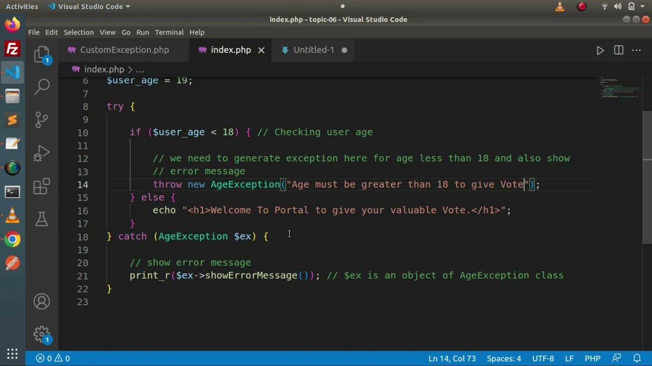 What is Custom Exception Class in PHP || How To Work with Custom Exception | Handle Custom Exception