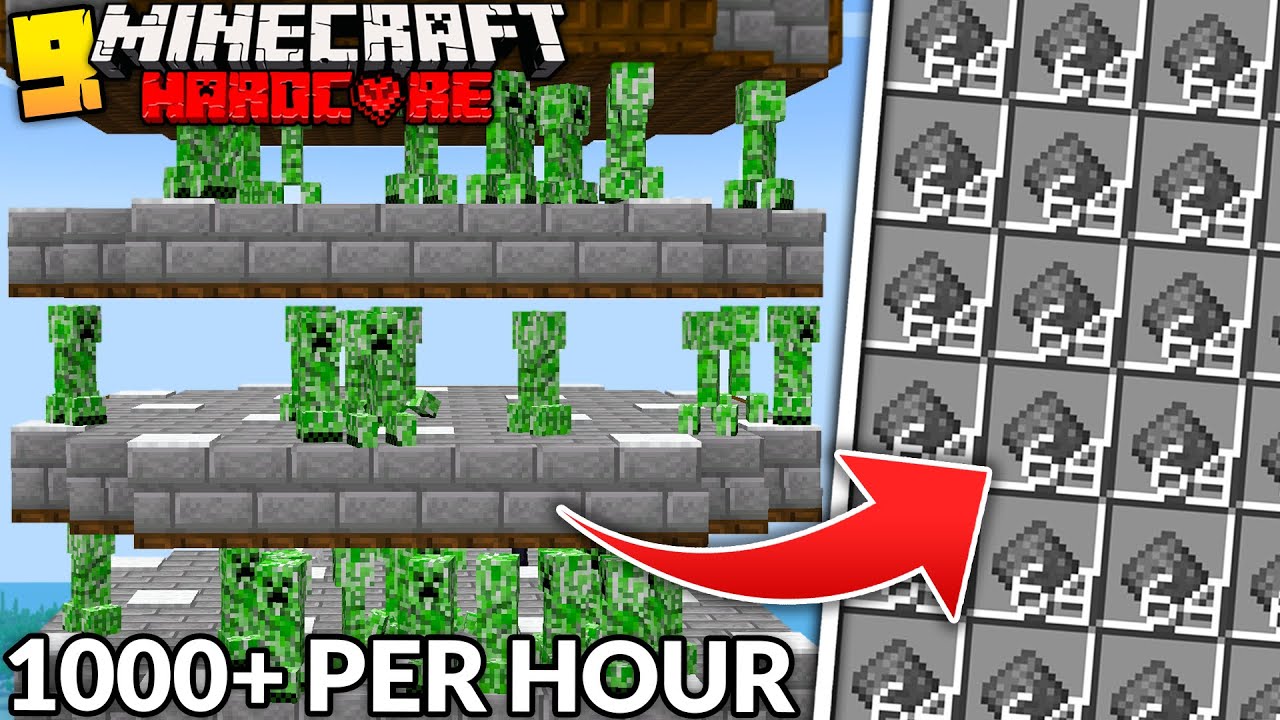 I Built a CREEPER FARM in Minecraft Hardcore