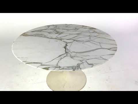 Eero Saarinen for Knoll Mid Century Round Marble Tulip Base Dining Table