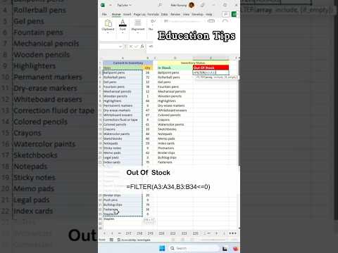 inventory management system using in excel #excel #excelformulas #exceltricks #excelsupport