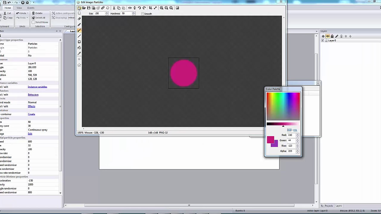 How to use particles in Construct2