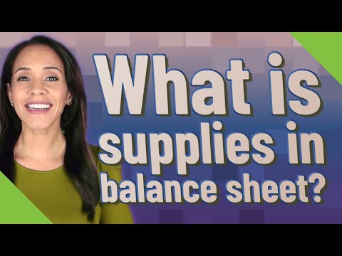 What is supplies in balance sheet?