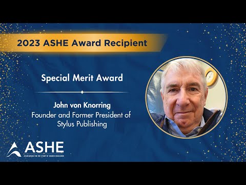 ASHE 2023 Special Merit Award: Jon von Knorring