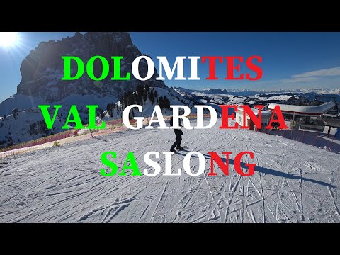 Dolomites, Skiing in Val Gardena, Saslong, Skifahren in Gröden, Ciampinoi, Selva Gardena Wolkenstein