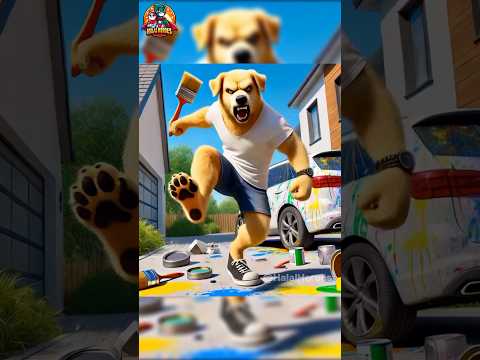 Cute CAT Was Just Drawing Outside, but Dog..😱😂 | #ai #cat #cute #funnyvideo #aicat #story