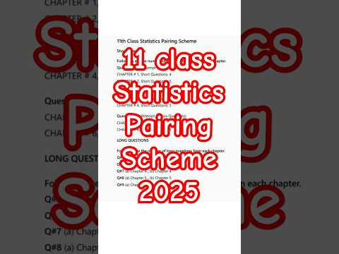 New Pairing Scheme 2025 Statistics Class 11 | 1st year statistics scheme Punjab boards 2025