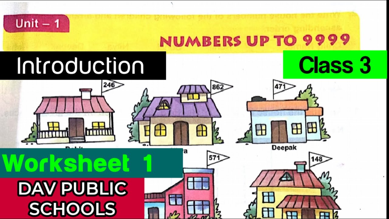 DAV class 3 maths chapter 1 worksheet 1