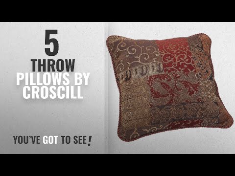 Top 10 Croscill Throw Pillows [2018]: Croscill Galleria Square Pillow, 18-inch by 18-inch, Red