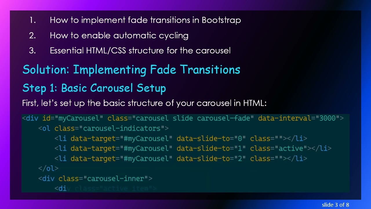 How to Add Fade Transitions to Your Bootstrap Carousel Slides
