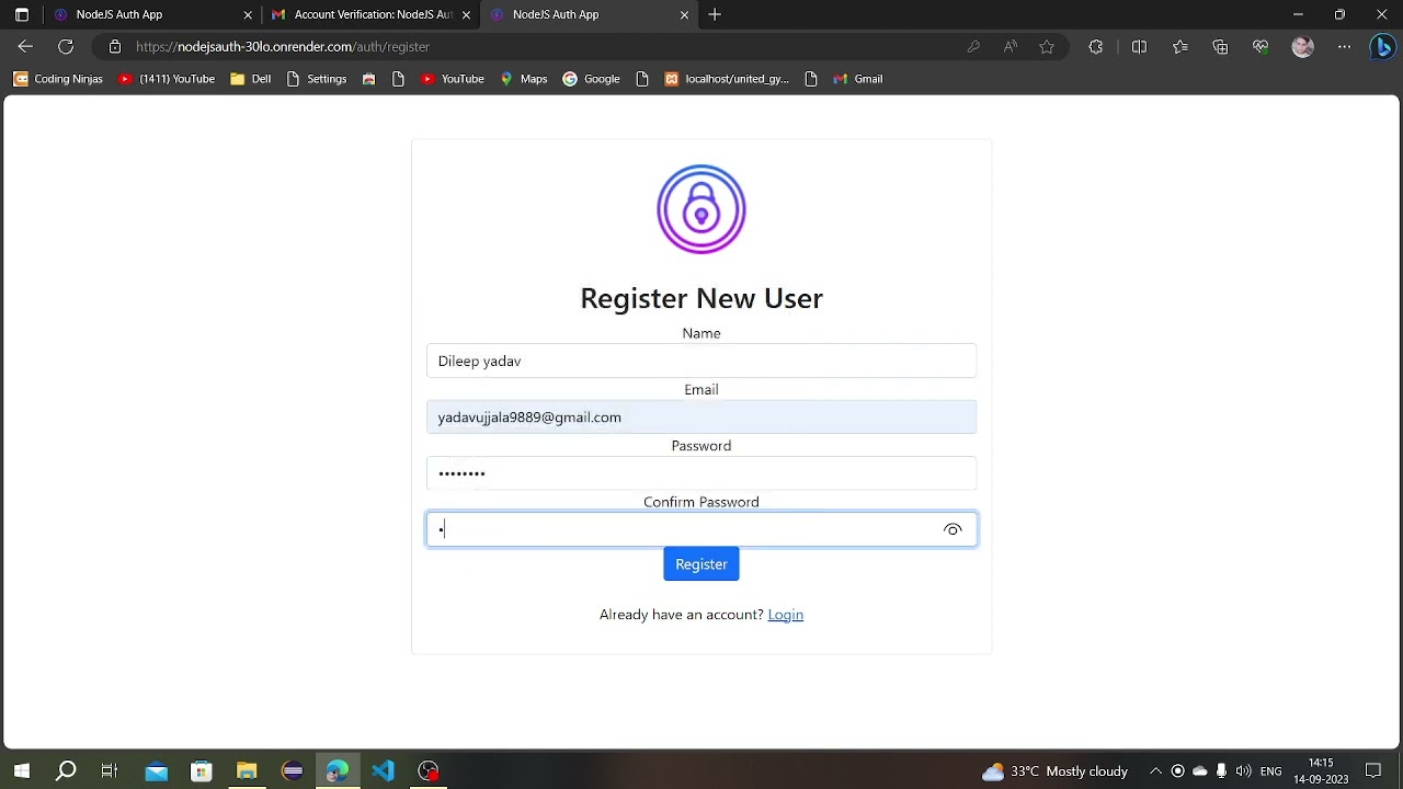 NodeJs Authentication App || Backend skill test Coding Ninja