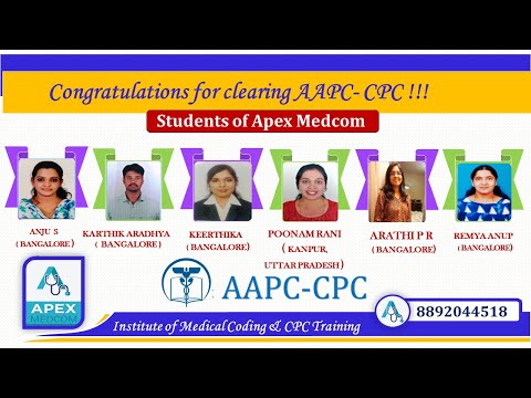Medical Coding : CPC Certified Students of Apex Medcom