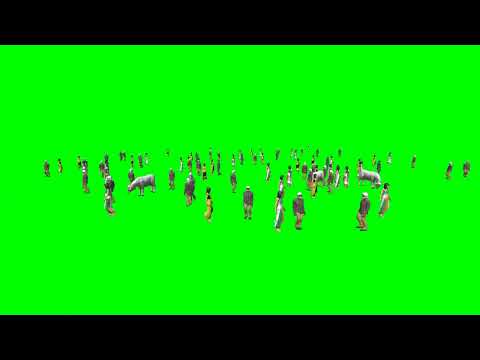 India Crowd Animated Green Screen Background