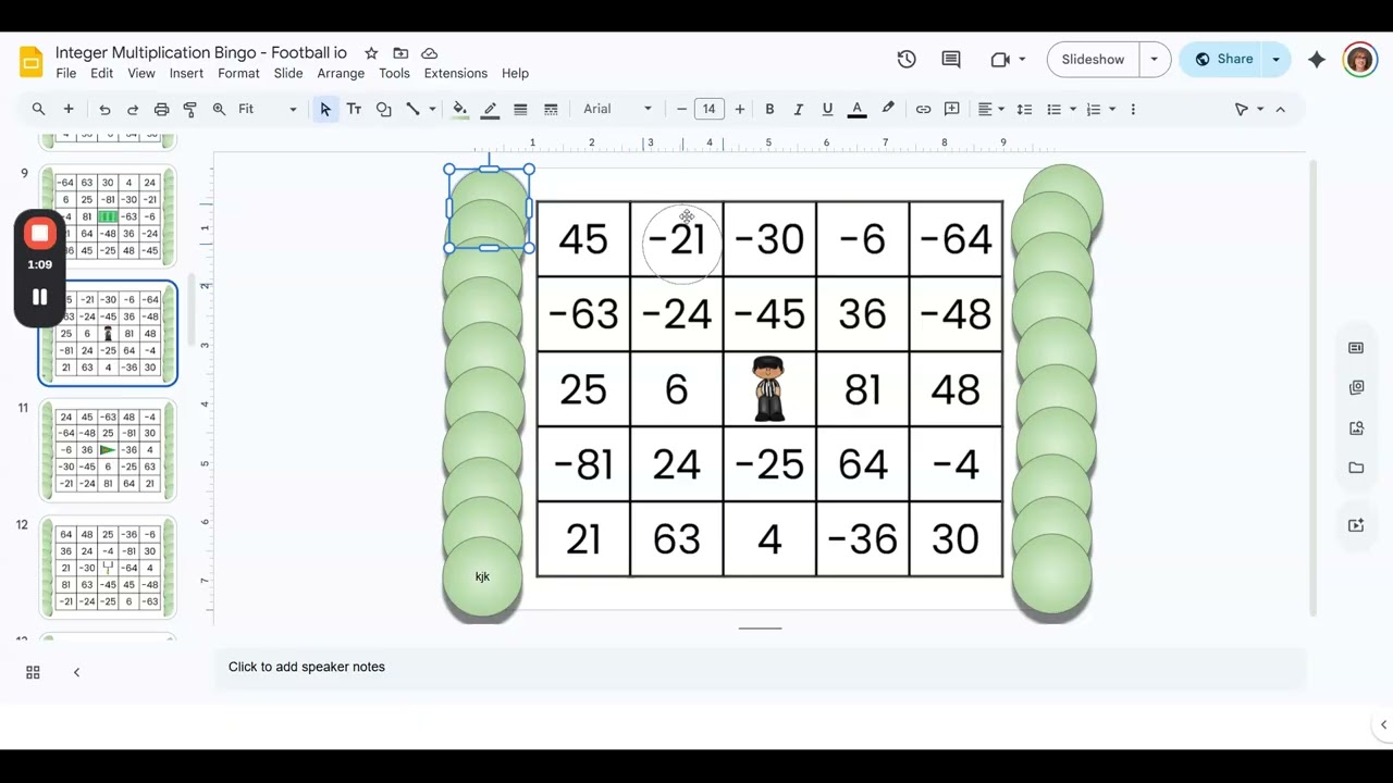 Integer Multiplication Bingo Game - Digital and Printable ⚽