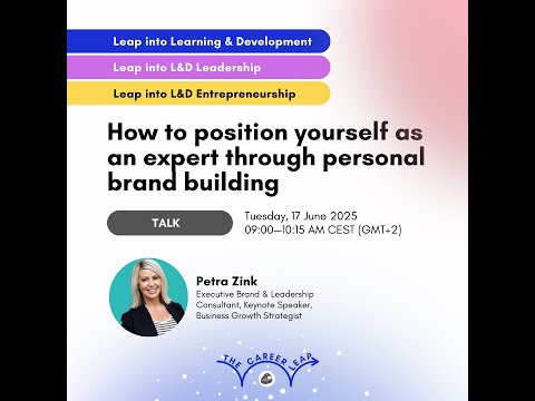 How to position yourself as an expert through personal brand building (Talk)