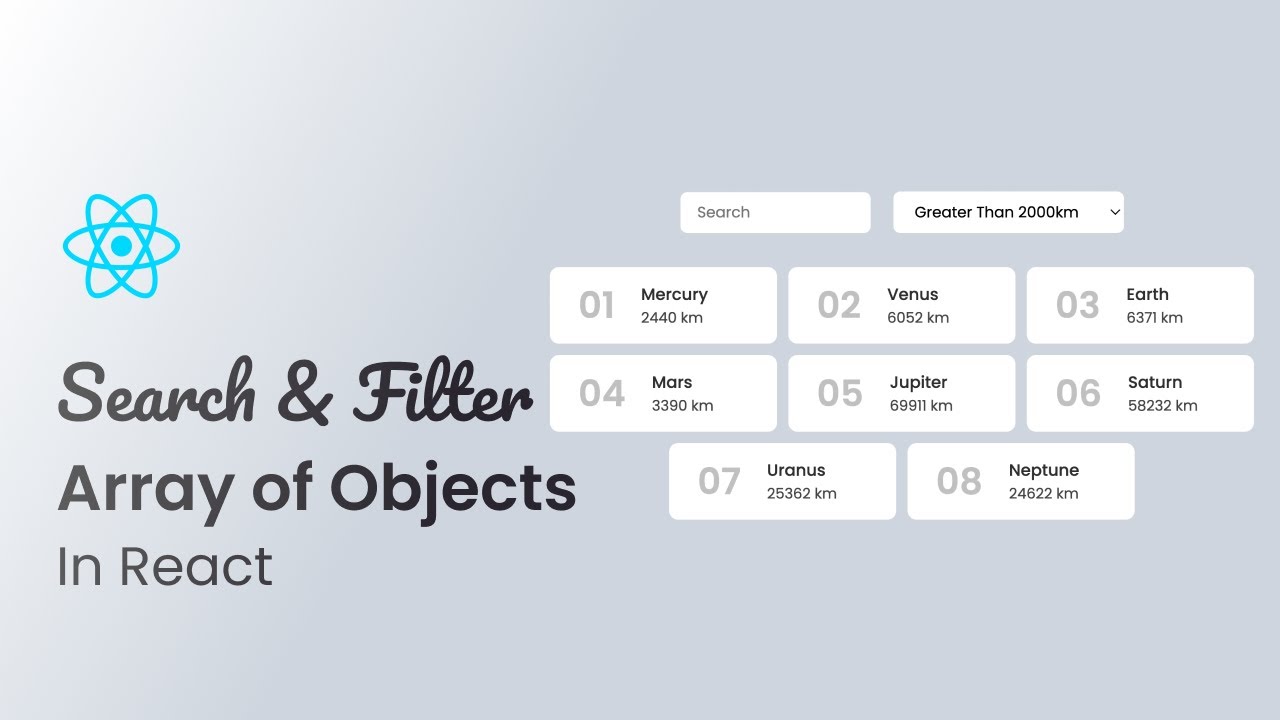 How To Search Filter Array of Objects in React JS