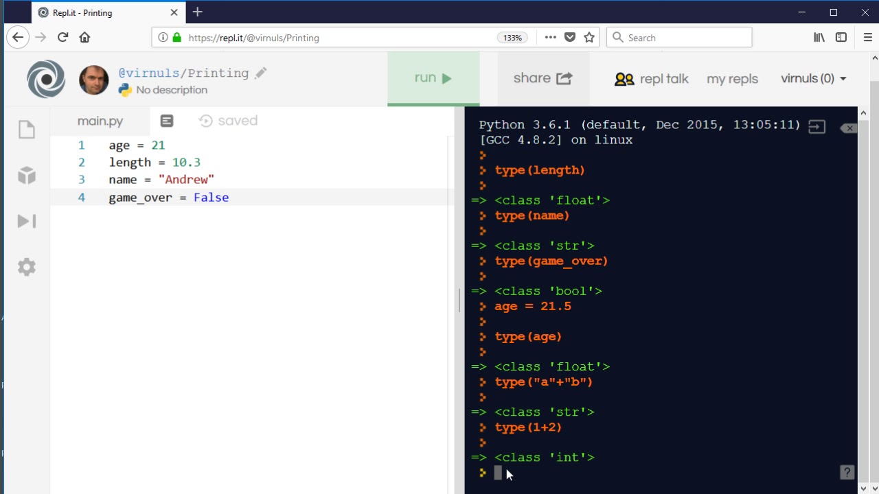 Python 3 - Using Variables