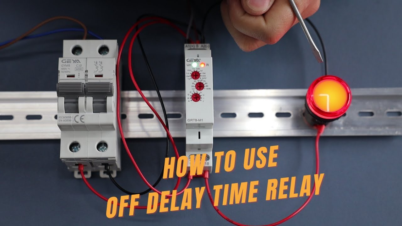 [05] How to use a off delay time relay GRT8-M1 E-mode | Geya Electric