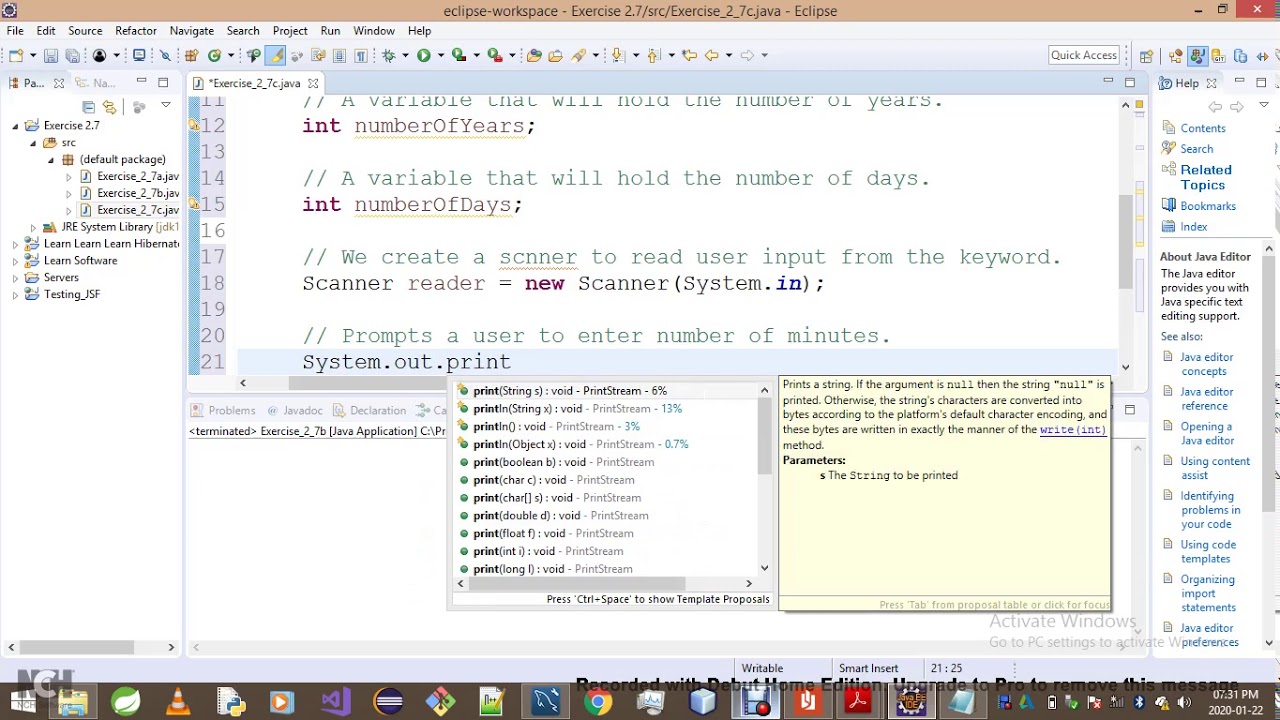 Introduction To Java Programming   Exercise 2 7c