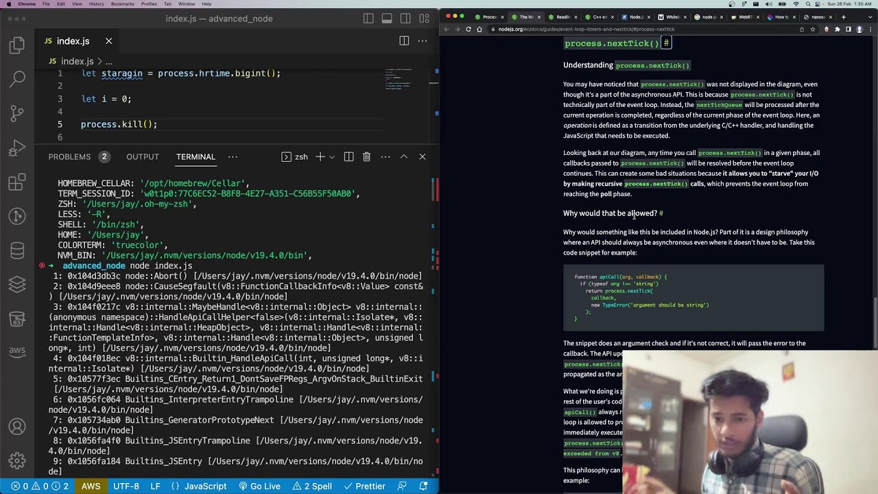 Exploring advanced node js (process module)